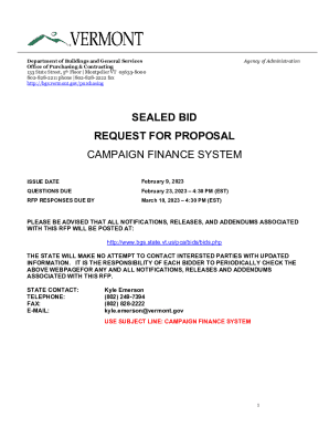 Fillable Online SEALED BID REQUEST FOR PROPOSAL CAMPAIGN ... Fax Email ...