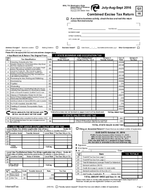 Fillable Online dor wa July-Aug-Sept 2016 Combined Excise Tax Return ...