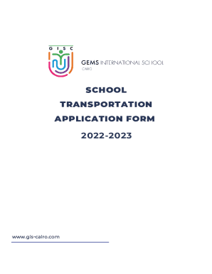 Fillable Online SCHOOL TRANSPORTATION APPLICATION FORM Fax Email Print ...