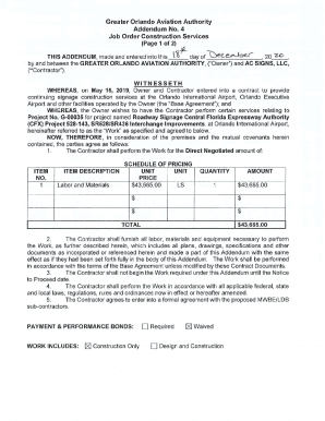 Fillable Online Greater Orlando Aviation Authority Addendum No. 1 ...