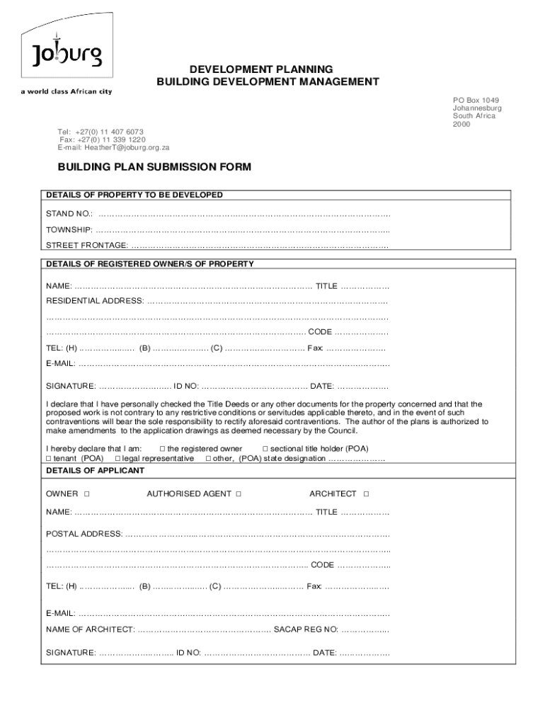 Fillable Online City of Johannesburg - Department of Economic ...