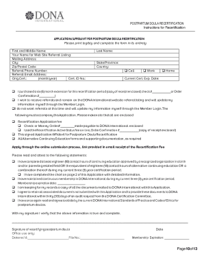 Fillable Online Application/Affidavit - Inactive Status - DONA ...