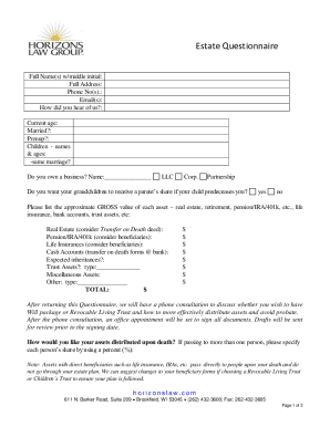 Fillable Online prenuptial agreement questionnaire Fax Email Print ...