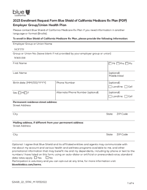 Fillable Online Blue-Shield-Medicare-Rx-Plan-PDP-Enrollment-Form ...