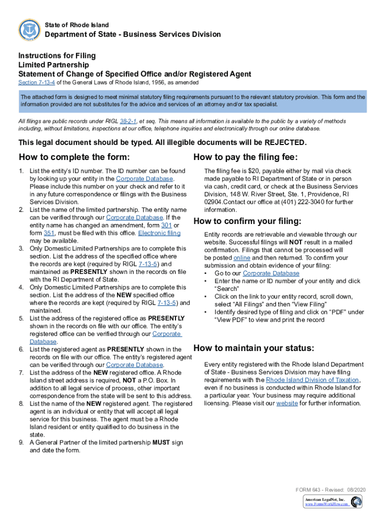Fillable Online Statement Of Change Of Specified Office And Or Registered ... Fax Email Print ...