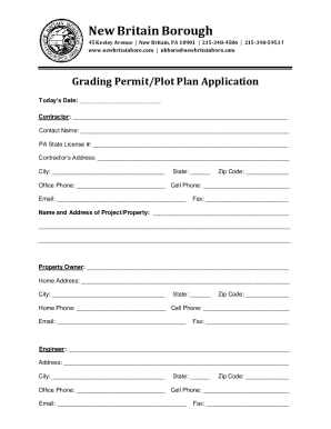 Fillable Online Grading Permit/Plot Plan Application Fax Email Print ...