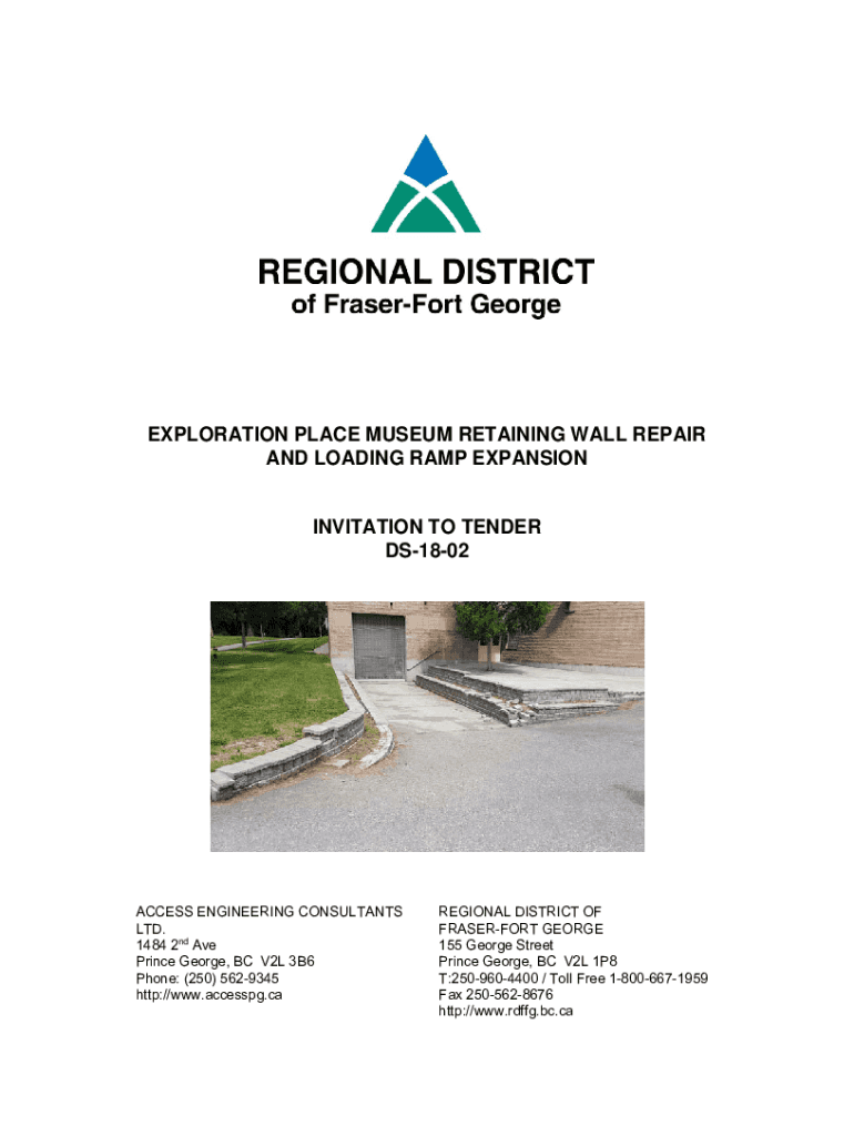 Fillable Online DS-18-02- ITT - EXPLORATION PLACE MUSEUM RETAINING WALL REPAIR AND LOADING RAMP ...
