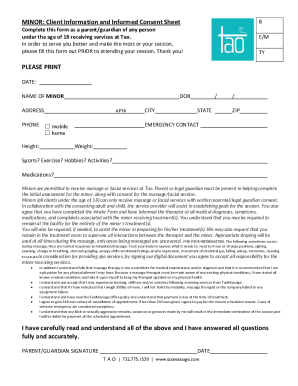 Fillable Online Consent of Minors in Social Work Practice Fax Email ...