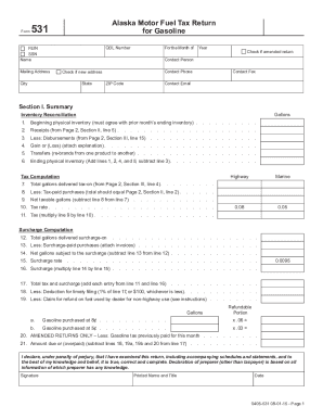 Fillable Online Instructions for Form 531 Alaska Motor Fuel Tax Return ...
