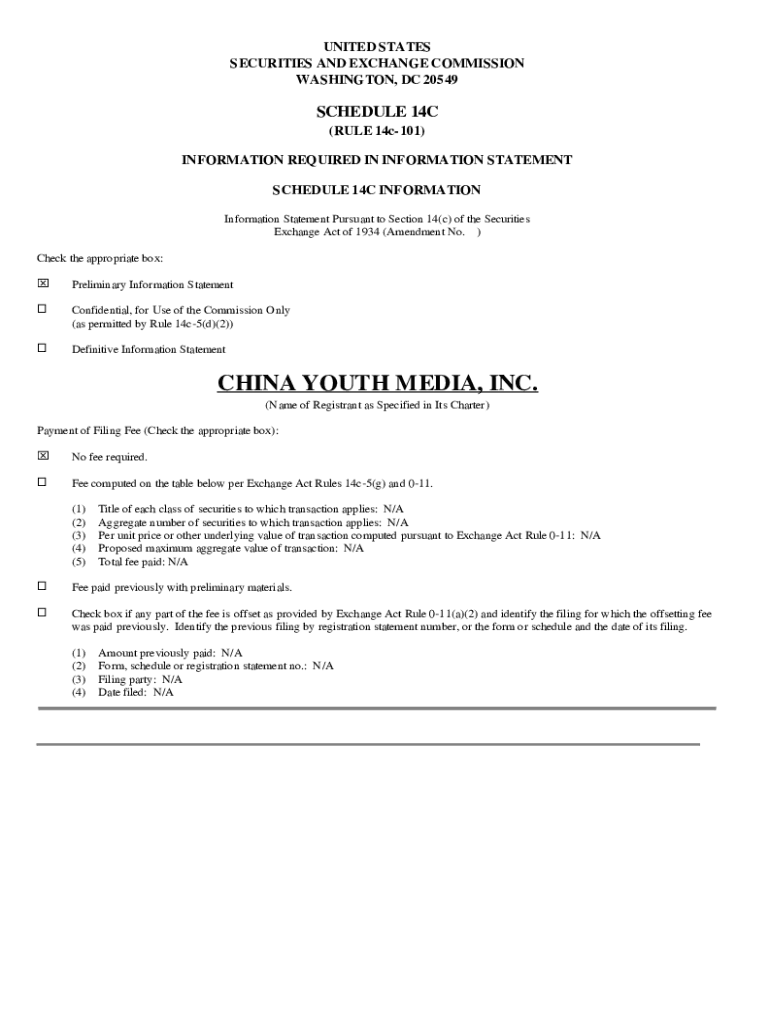 Fillable Online Schedule 14C Definitive Information Statement Fax Email Print - pdfFiller