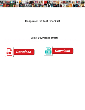 Fillable Online Respirator Fit Test Checklist. Respirator Fit Test ...