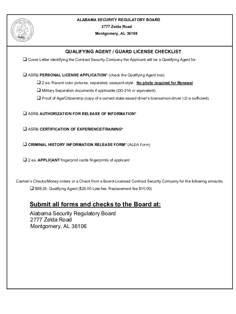 Fillable Online asrb alabama Security Guard Cover Letter Sample ...