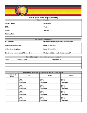The Student Assistance Team (SAT) Process Doc Template | pdfFiller