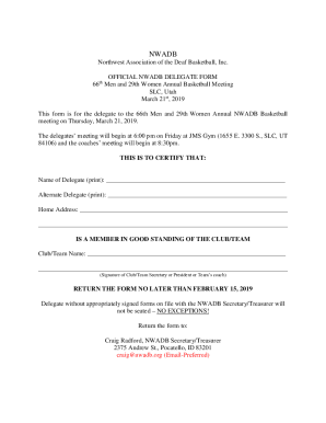 Fillable Online Delegate Form Fax Email Print - pdfFiller