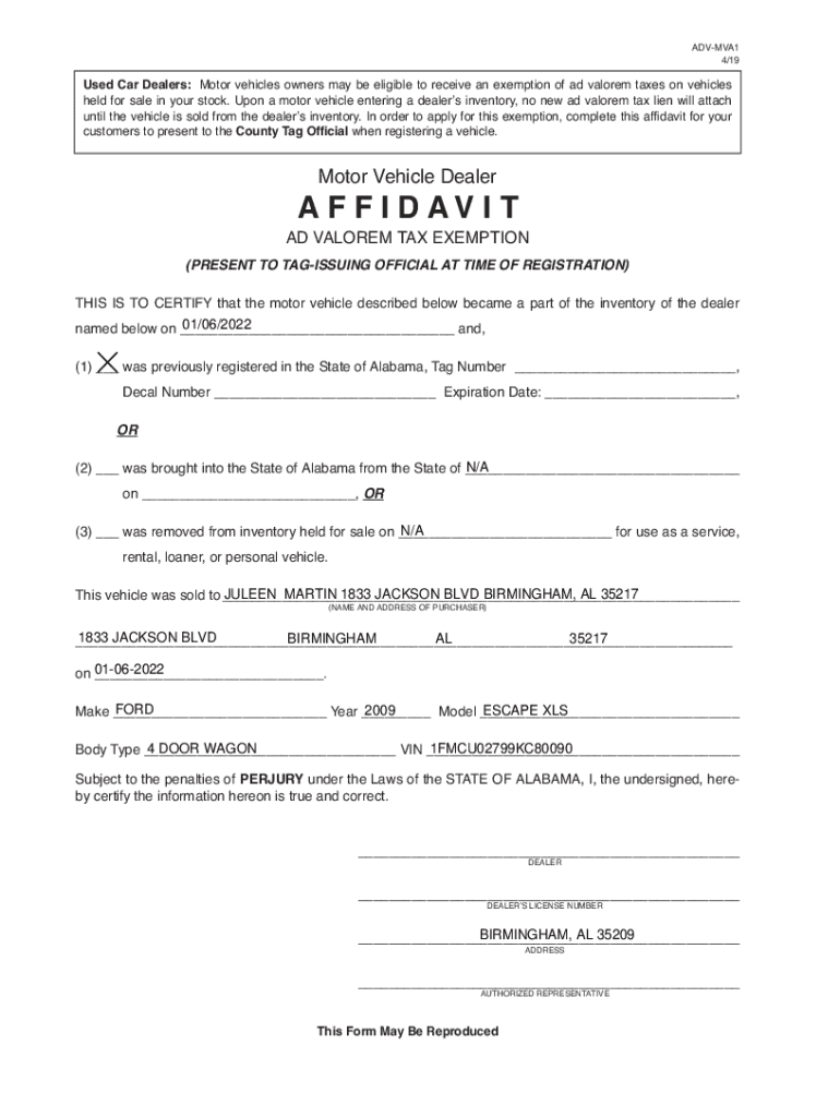 Fillable Online Used Car Dealers: Motor vehicles owners may be eligible to receive an exemption ...