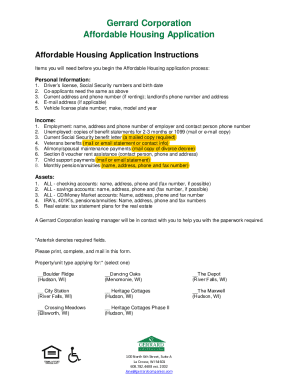 Fillable Online Applying for and Moving Into Affordable Housing So you ...