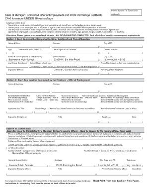 Fillable Online Employment/Age Certificate Fax Email Print - pdfFiller