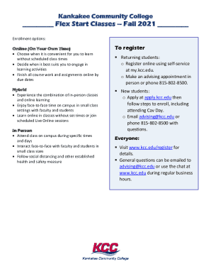 Fillable Online Registration - Kankakee Community College Fax Email ...