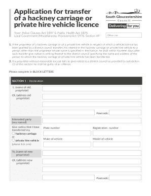 Fillable Online Licensed vehicle transfer application form Fax Email ...