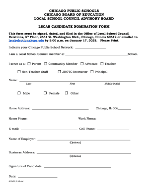 Fillable Online LSCAB CANDIDATE NOMINATION FORM Fax Email Print - pdfFiller
