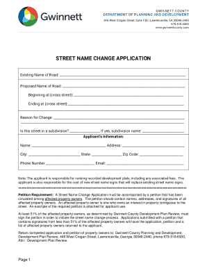 Fillable Online STREET NAME APPLICATION Fax Email Print - pdfFiller