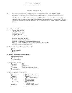 Fillable Online Common Data Set Northwestern IDK0J0 Fax Email Print - pdfFiller