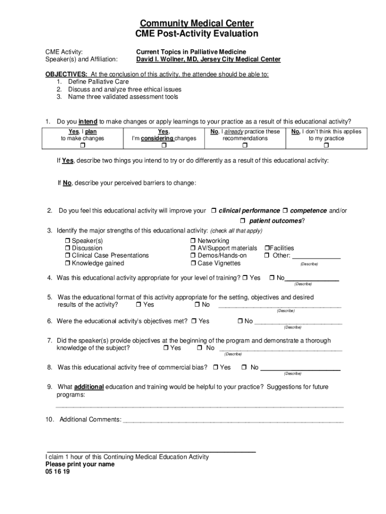 Fillable Online End of Life - AMA Ed Hub - American Medical Association ...