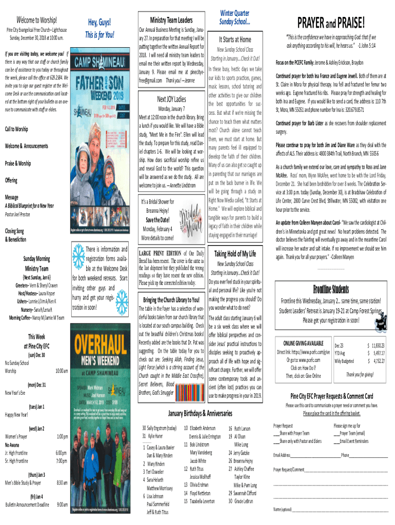 Fillable Online PRAYERand PRAISE! Fax Email Print - pdfFiller