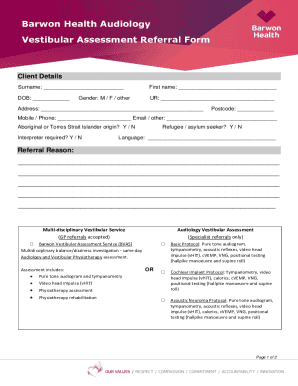 Fillable Online Audiology Barwon Health Referral form.doc Fax Email ...