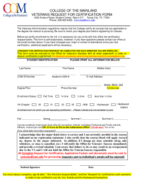 Fillable Online Forms : Office of Veterans Affairs - Va.txstate.edu Fax ...