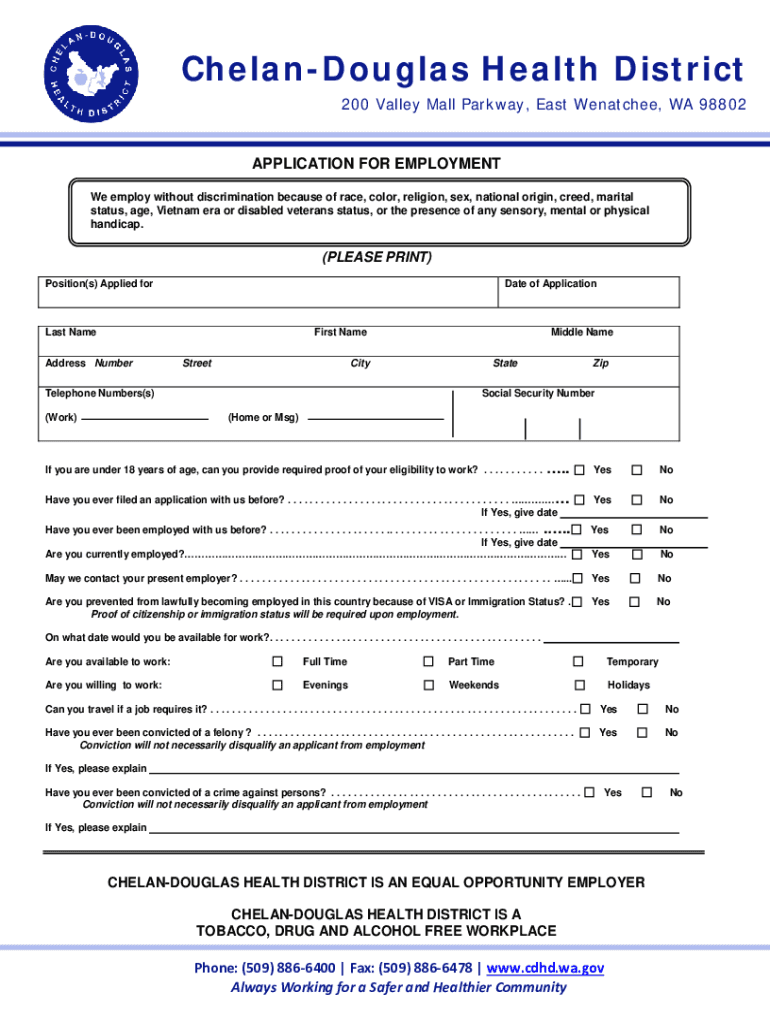 Fillable Online Health Data - Chelan-Douglas Health District Fax Email Print - pdfFiller