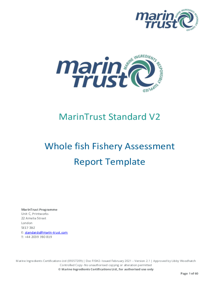 Fillable Online Whole fish Fishery Assessment Report Template Fax Email ...