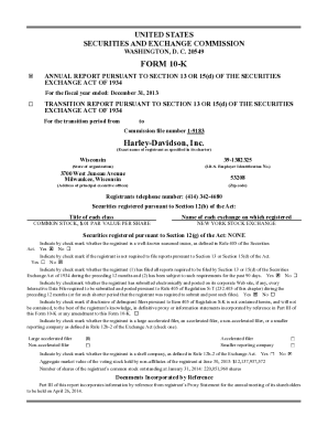 Fillable Online FORM 10-K Harley-Davidson, Inc. Fax Email Print - pdfFiller
