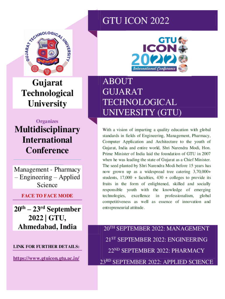 Fillable Online Gujarat Technological University (GTU) Fax Email Print ...