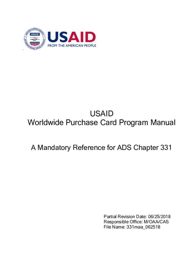 Fillable Online USAID Worldwide Purchase Card Program Manual - A ...