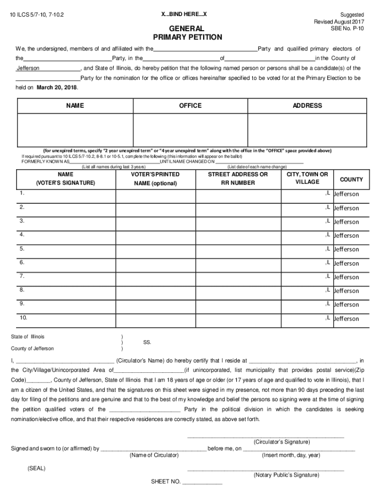 Fillable Online Can a registered voter sign petitions for candidates of ...