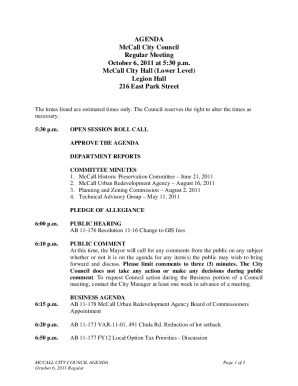 Fillable Online APPROVE THE AGENDA Fax Email Print - pdfFiller