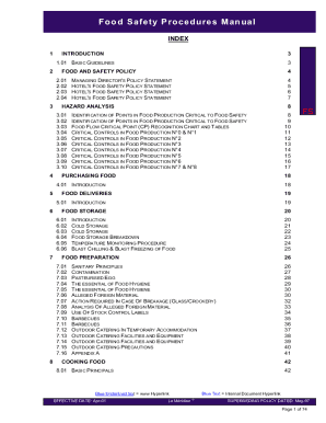 Fillable Online Food Safety Procedures Manual FS Fax Email Print ...
