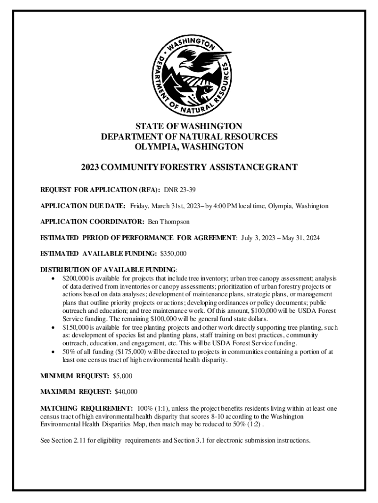 Fillable Online Urban and Community Forestry GrantsCAL FIRE - CA.gov Fax Email Print - pdfFiller