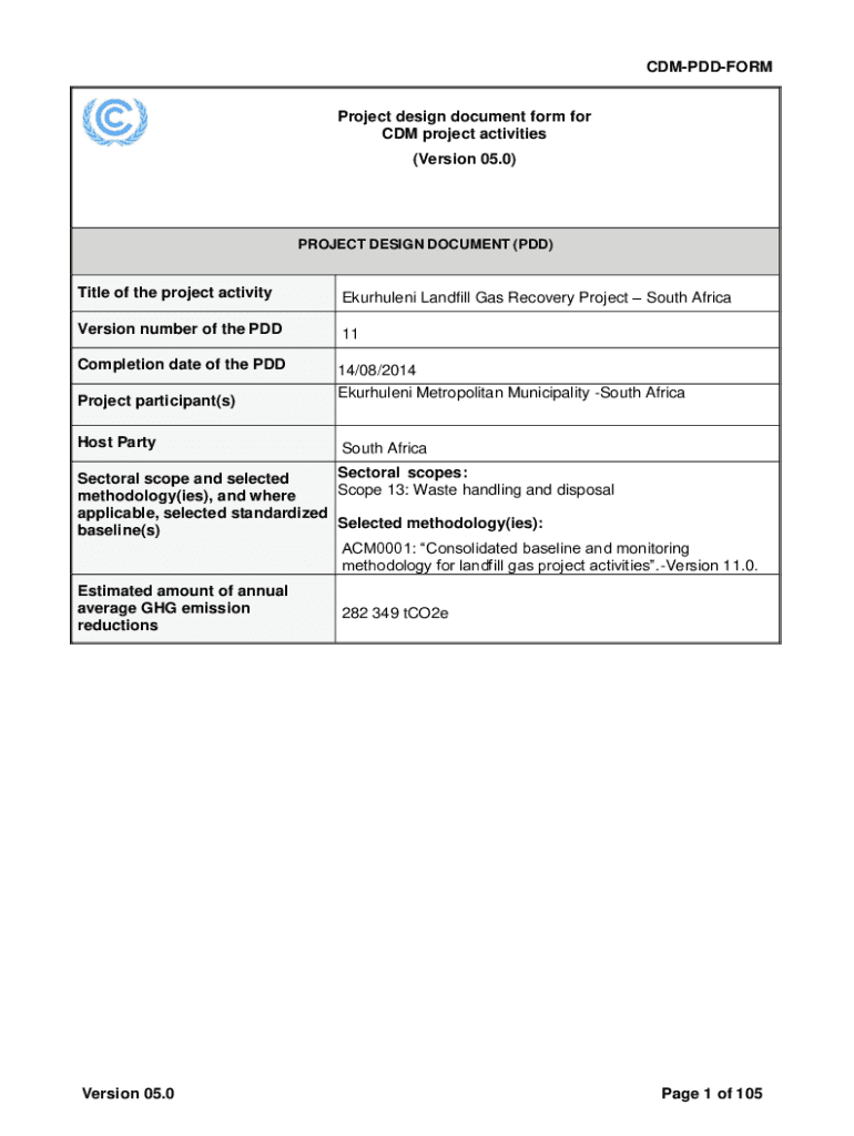 Fillable Online F Cdm Pdd Project Design Document Form For Fax Email Print Pdffiller