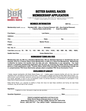 Fillable Online Get Better Barrel Races Membership Form Fax Email Print ...