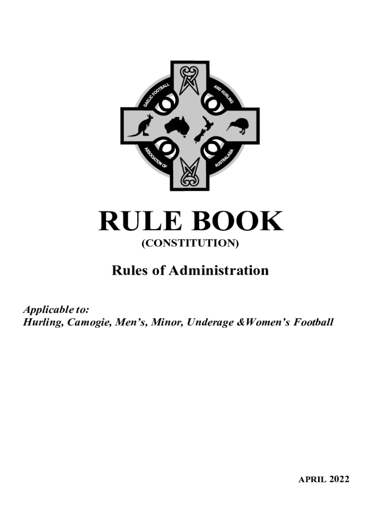 Fillable Online Official Rules of the Camogie Association Fax Email ...