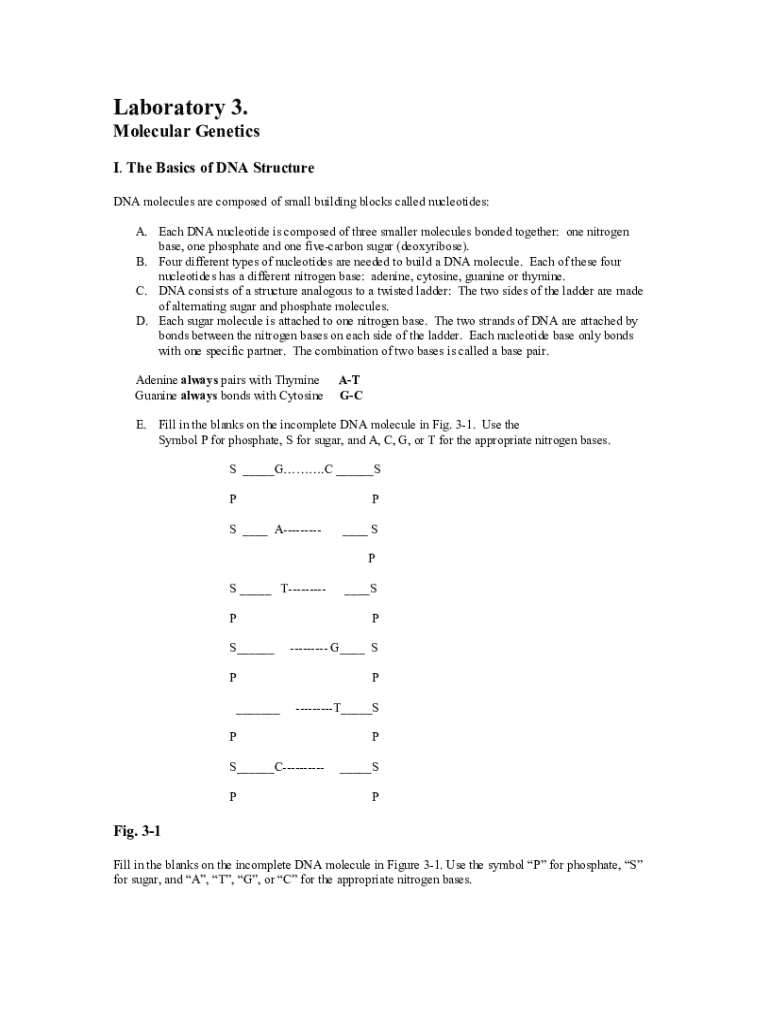 Fillable Online The Order of Nucleotides in a Gene Is Revealed by DNA ...