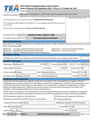Fillable Online 2023-2024 Principal Residency Grant Application Part 1 Fax Email Print - pdfFiller