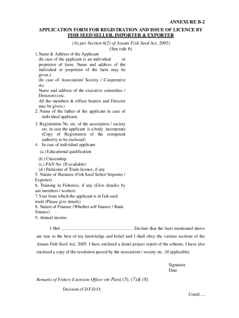 Fillable Online ANNEXURE B-2 APPLICATION FORM FOR REGISTRATION AND ... Fax Email Print - pdfFiller