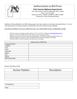 Fillable Online The following MUST be included with the bid packet: Fax ...