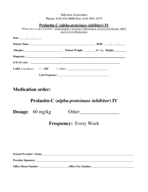 Fillable Online Prolastin-C (alpha-proteinase inhibitor) IV Fax Email ...