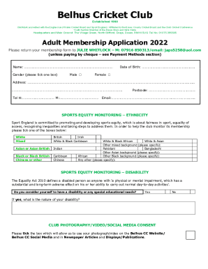 Fillable Online belhuscc cricketclubwebsite co Belhus CC - ADULT ...