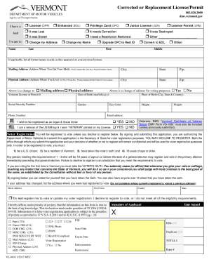 Fillable Online Driver's License, ReplacementDepartment of Motor ...