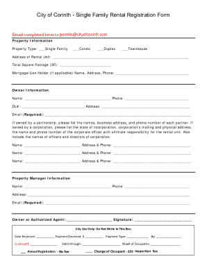 Fillable Online City of Corinth - Single Family Rental Registration ...